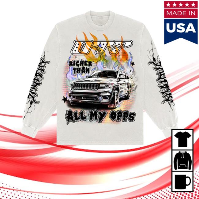 Otfgear Lil Durk Merch Richer Than My Opps White Long Sleeve T Shirt ...